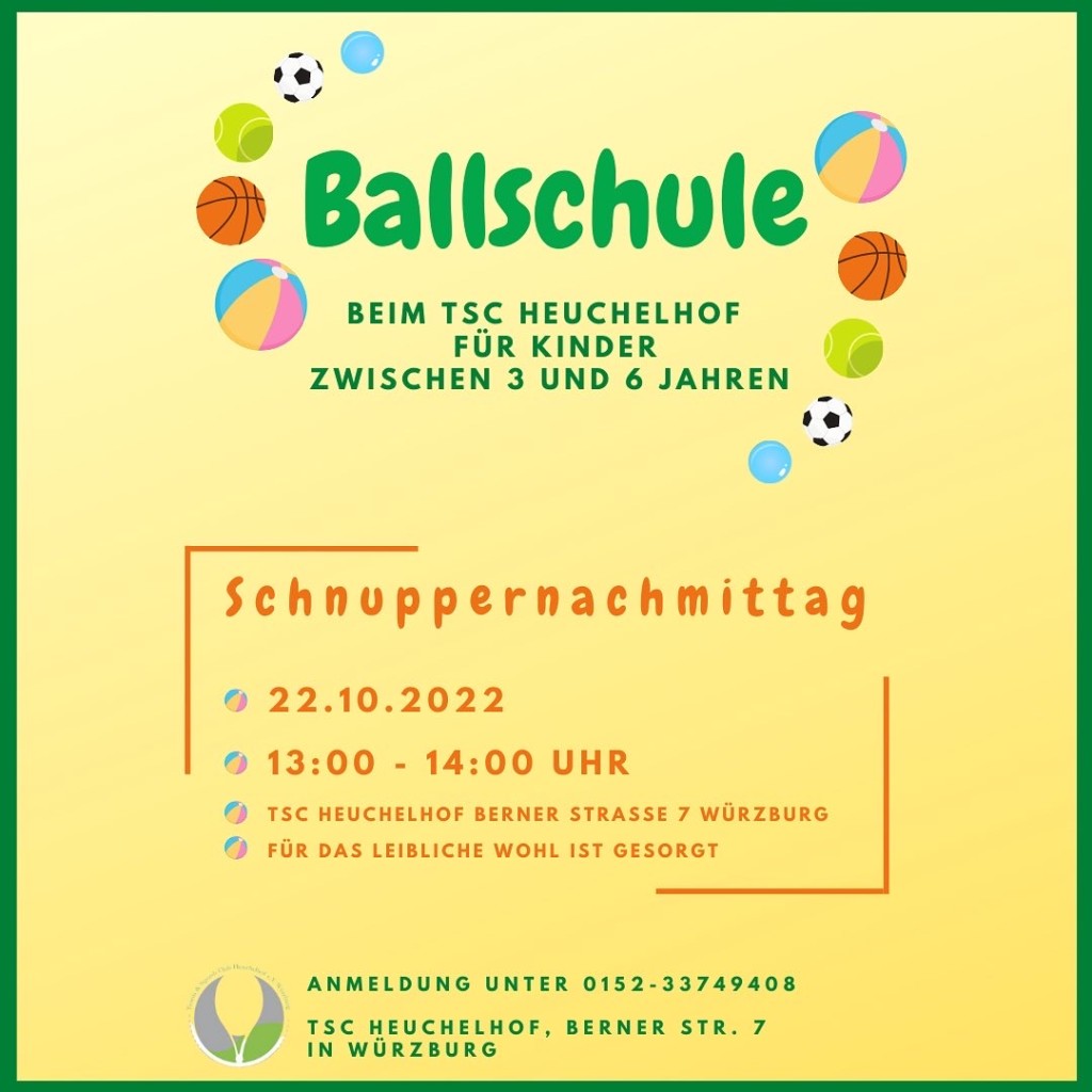 Unsere neue Bambini Ballschule ist da… - Tennis und Squash Club Heuchelhof